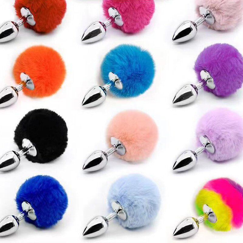 Кролик хвост металлическая Анальная пробка SM задняя Анальная пробка кроличий хвост Анальная пробка мастурбационная