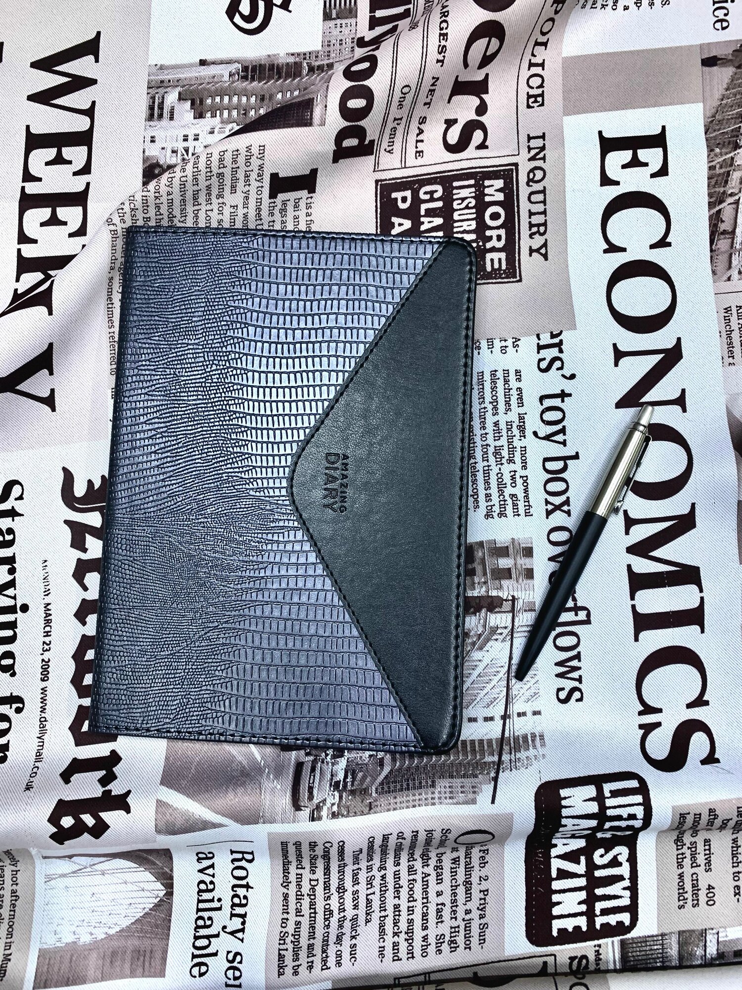 Набор подарочный ручка Parker с недатированным ежедневником Reptile. Steel, подарочная коробка