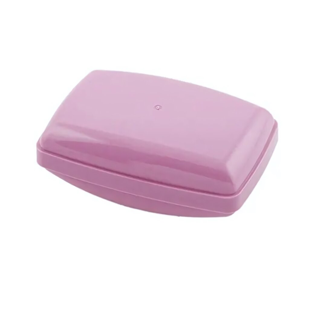 Мыльница дорожная пластиковая с крышкой, прямоугольная, цвет розовый, 1 шт