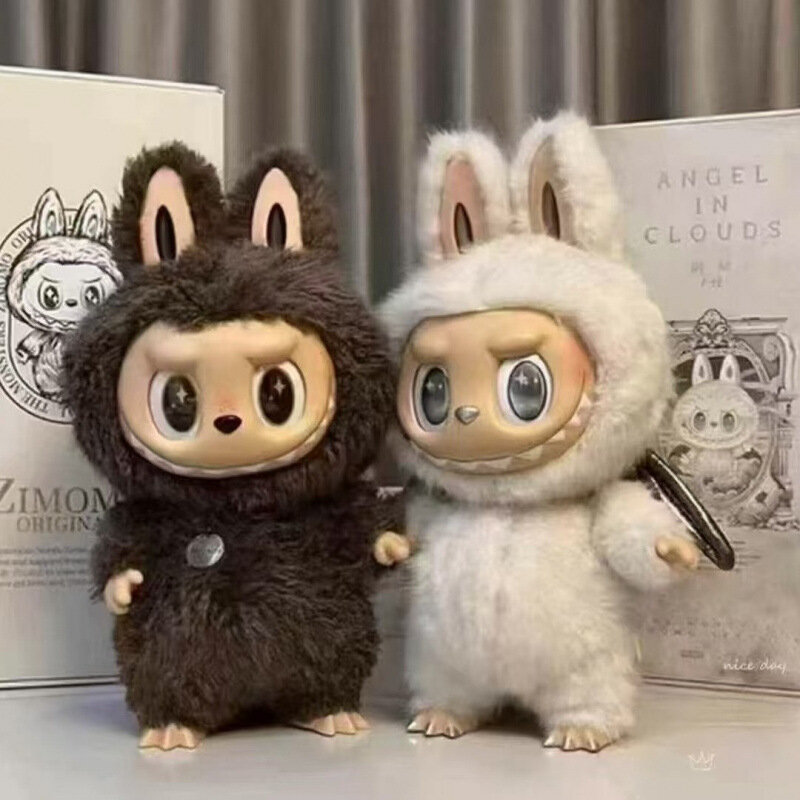 Мягкая виниловая игрушка ZIMOMO Big Boss LABUBU Archangel, 58 см и 38 см, большая кукла в подарочной коробке.