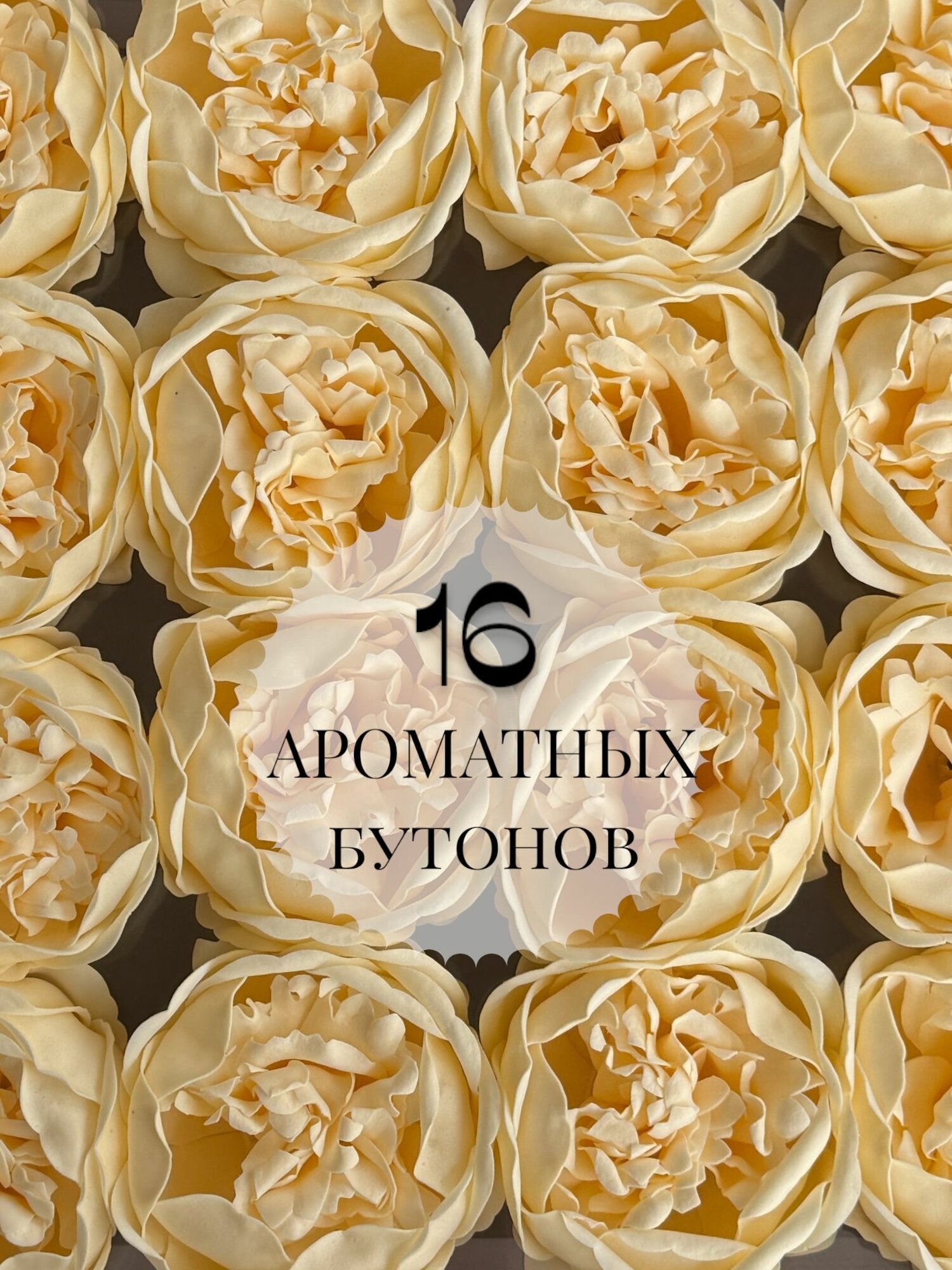 Пионы Forever Flowers, из мыла, персиковые, для подарков, 16 шт.