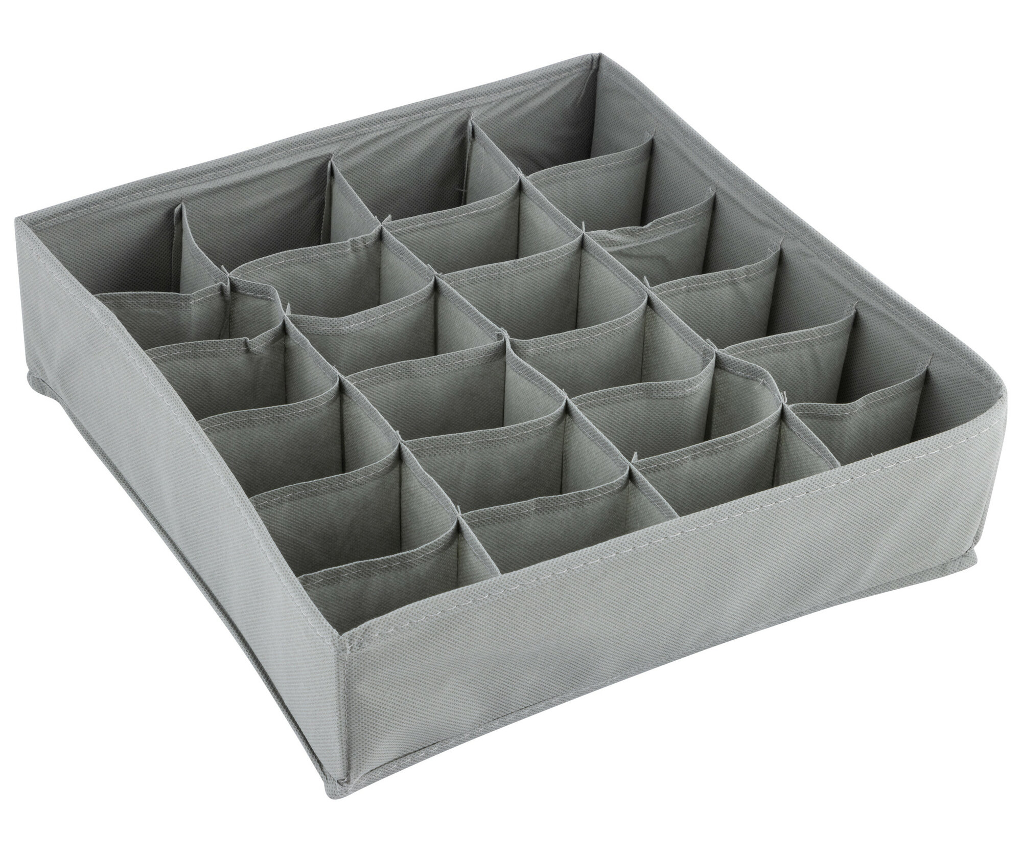 Коробка для хранения рыжий КОТ, 24 секции, 32х32х9 см, спанбонд, серая