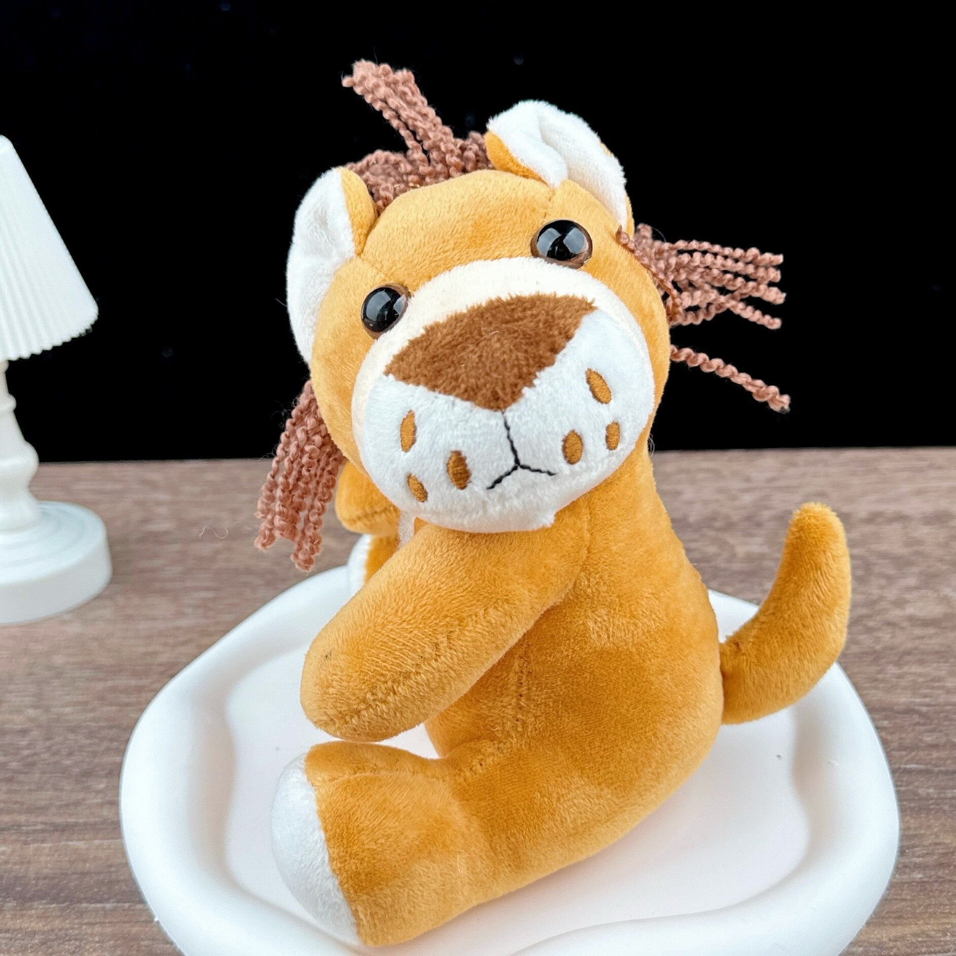 Милая мягкая игрушка-брелок Лев, 15 см высотой, лесная тематика, маленький ключевой брелок для сумок и ключей,