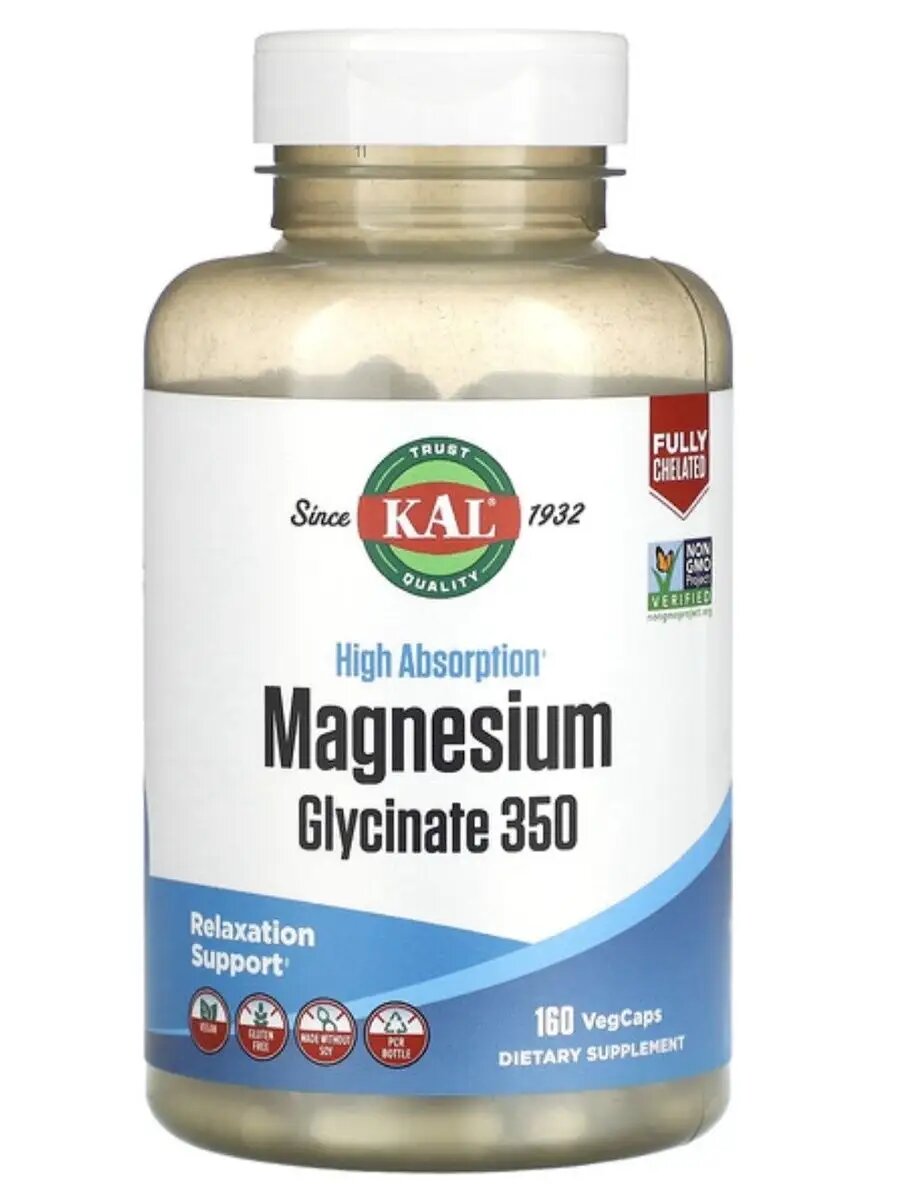 Магний KAL Magnesium Glycinate 350 КАЛ Магния Глицинат 3