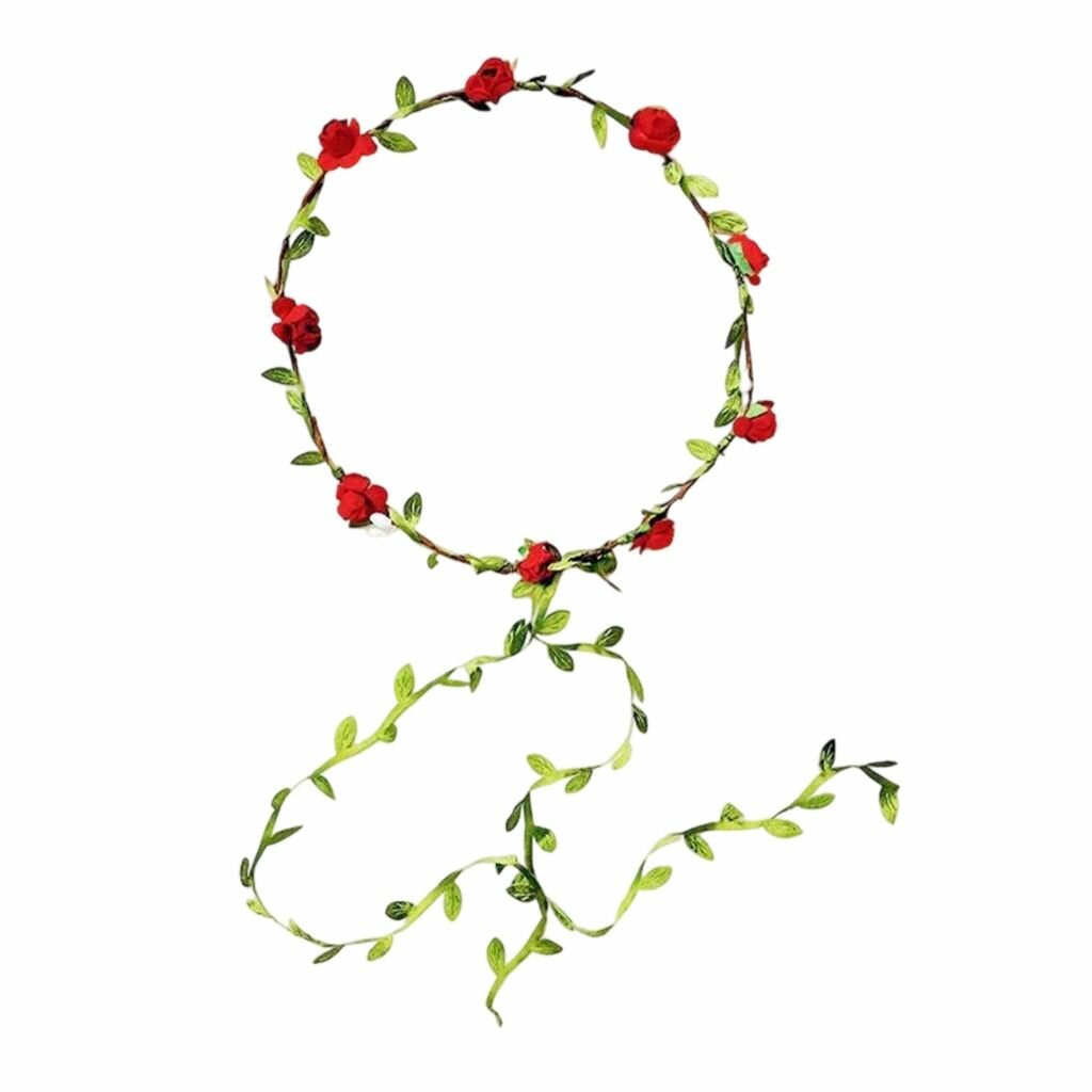 Зеленый лист из 9 бумажных гирлянд, ювелирный головной убор, повязка на голову-красный