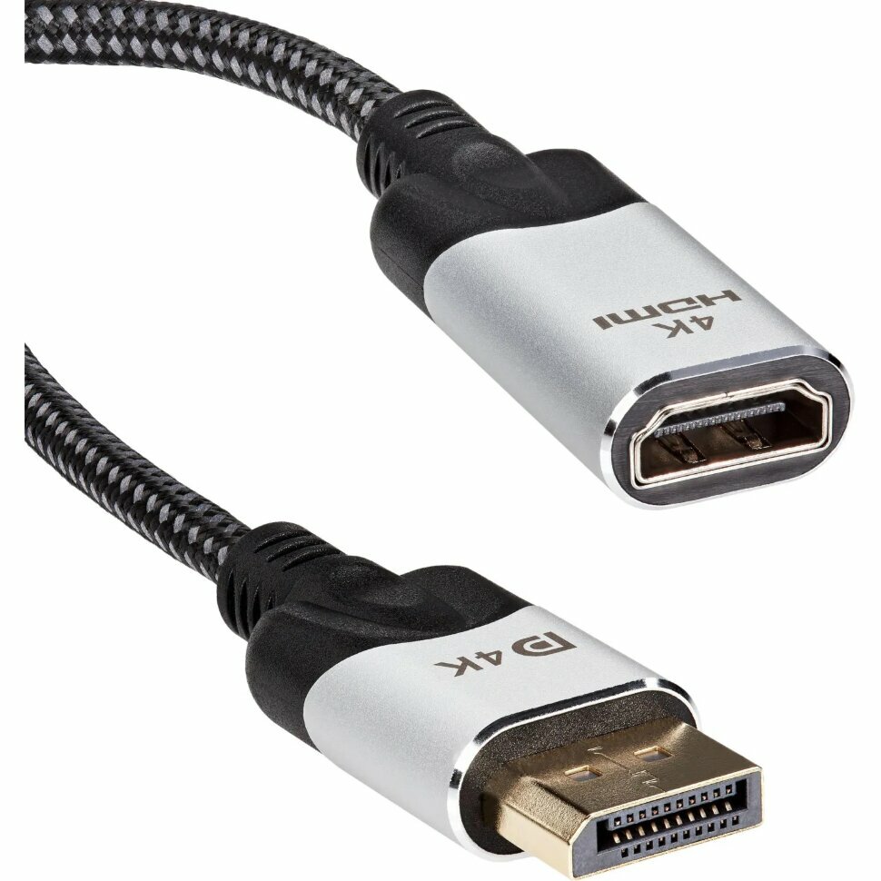 Адаптер DisplayPort(M) ---> HDMI(F) 0.15m 4K@60Hz VCOM 