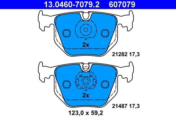 Колодки тормозные ATE 13-0460-7079-2, задние, BMW 725, 728 9-95-735 96-740 6-94-