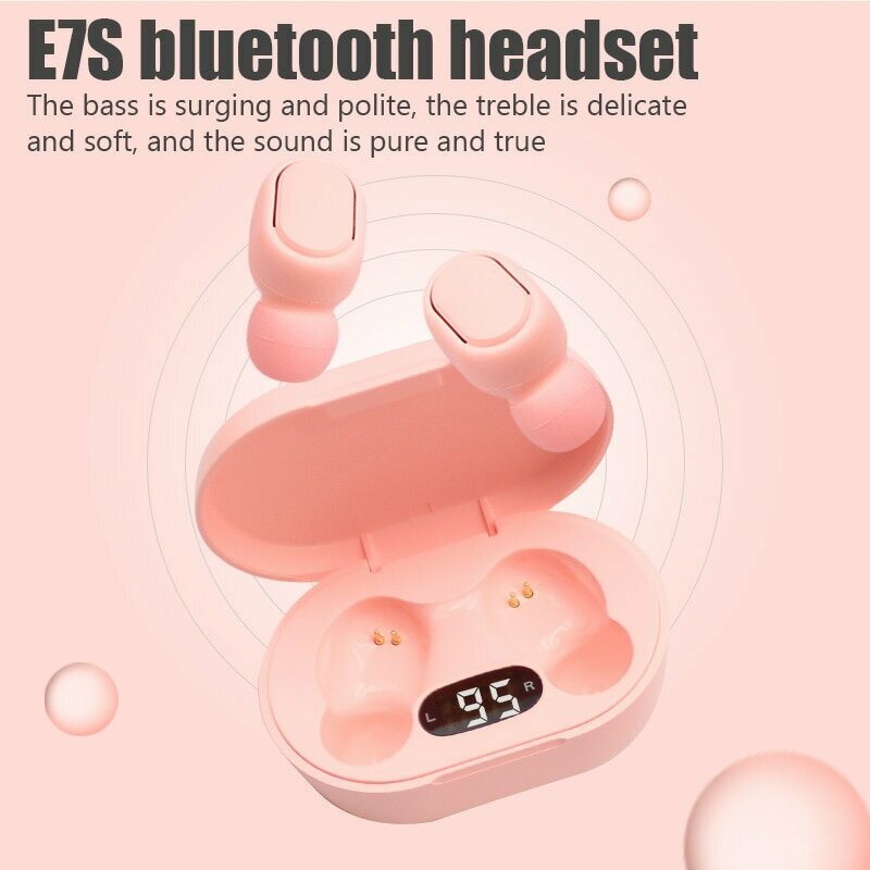 Новая музыкальная гарнитура E7S TWS 5.0 Bluetooth со светодиодным дисплеем HiFi, водонепроницаемые спортивные беспроводн