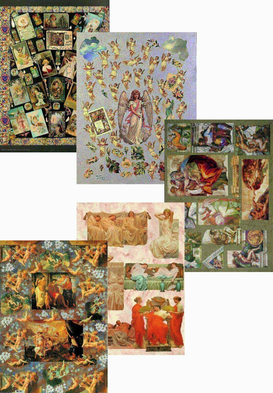 Набор бумаги для декупажа Рукоделие разноцветная, для декорирования различных поверхностей