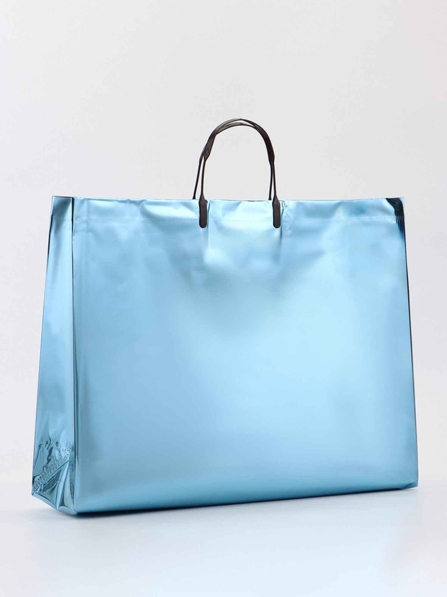 Пакет подарочный ПВХ, голография, голубой, пластиковая ручка, 44×33×12 см 10949077