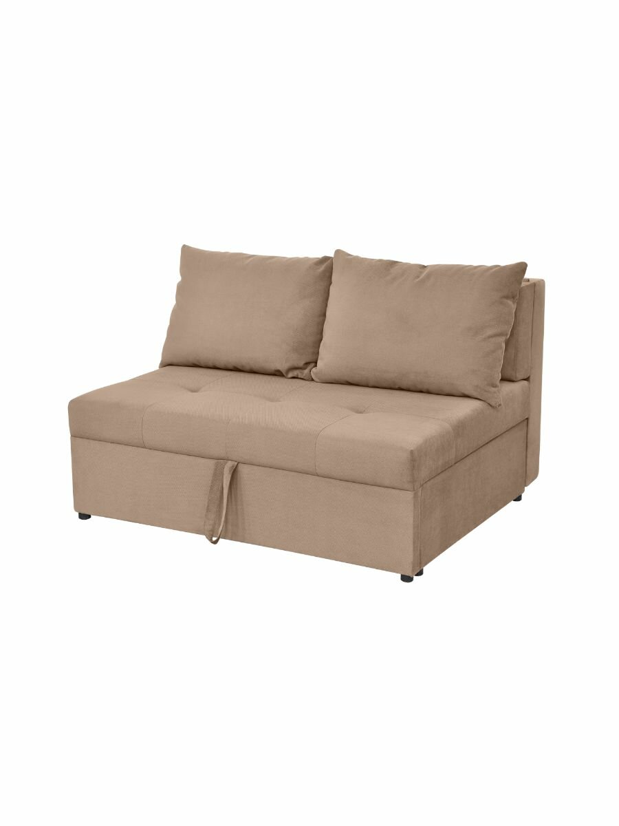 Диван раскладной без подлокотников сити 1200(спальное место 1200*1900), велюр цвет бежевый