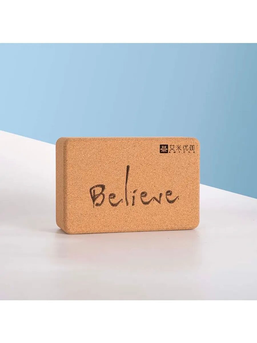 Блок для йоги из пробки (23x15x7.6 см, вера)