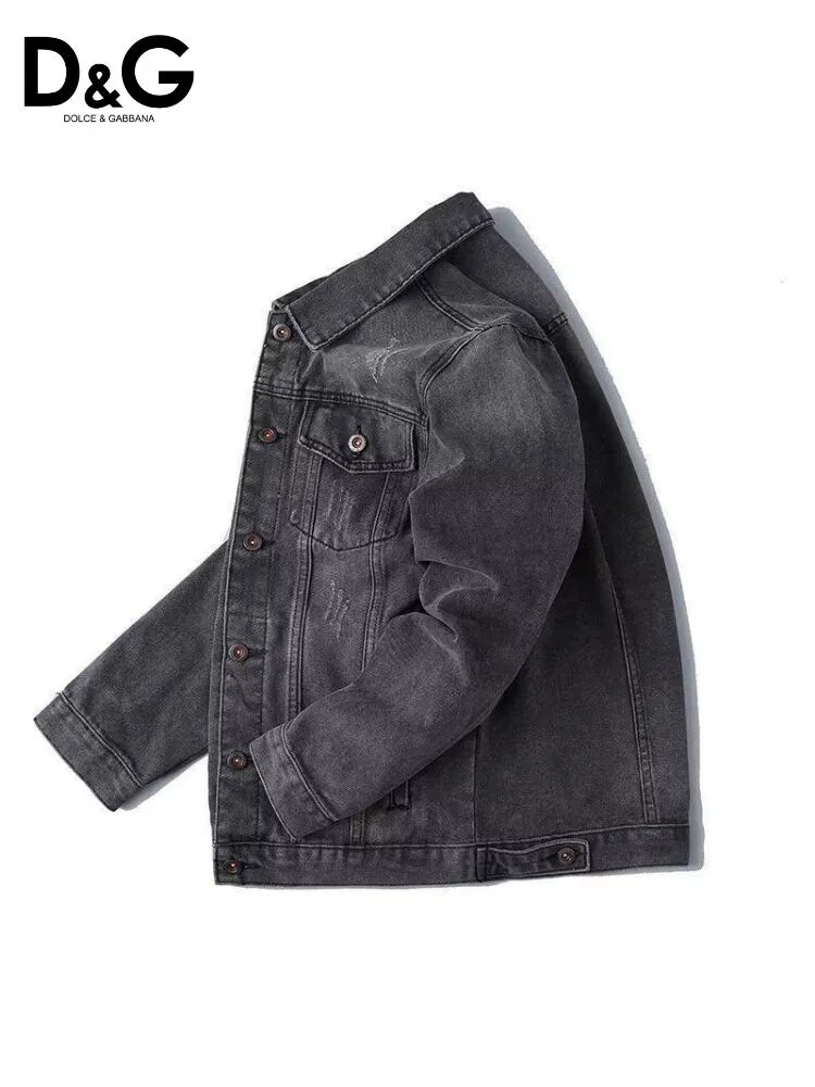 Куртка Dolce&Gabbana Мужская джинсовая куртка с байкерской вышивкой стильная куртка-косуха весна 2025