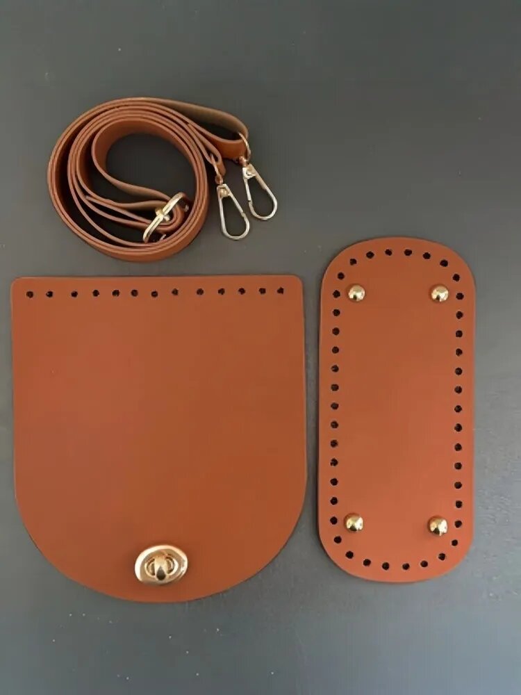 1 Набор для изготовления сумки ручной вязки - включает в себя плечевой ремень, дно и клапан.