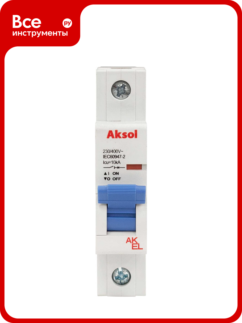Выключатель автоматический Akel ВА47-MCB-H-AKSOL-1P-C16-AC 1P/16A/С/10kA 483116
