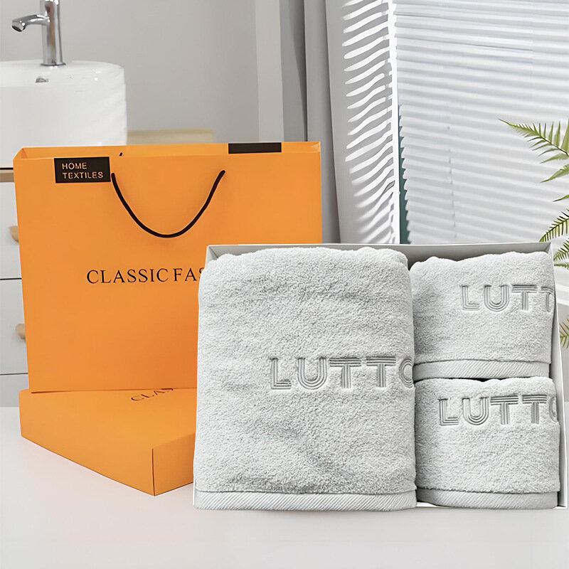 100% хлопковый набор полотенец TTO в подарочной коробке, вышитые полотенца для пятизвездочных отелей, роскошный набор полотенец для дома, индивидуальный набор банных полотенец