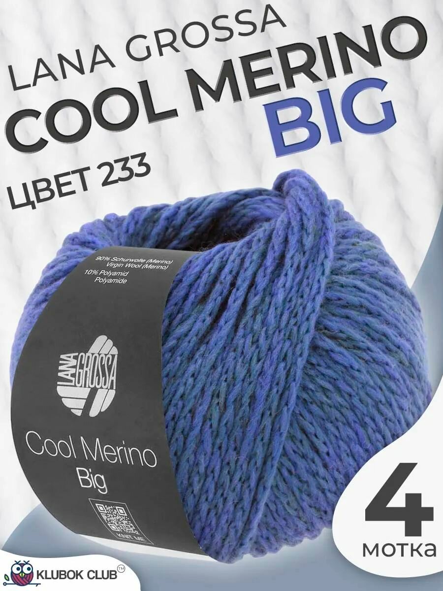 Пряжа для вязания Lana Grossa Cool Merino Big шнурок, цвет 233, 4 мотка
