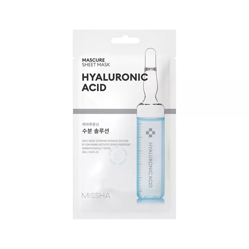 Маска для лица MISSHA MASCURE увлажняющая с гиалуроновой кислотой (для сухой кожи) 28 мл