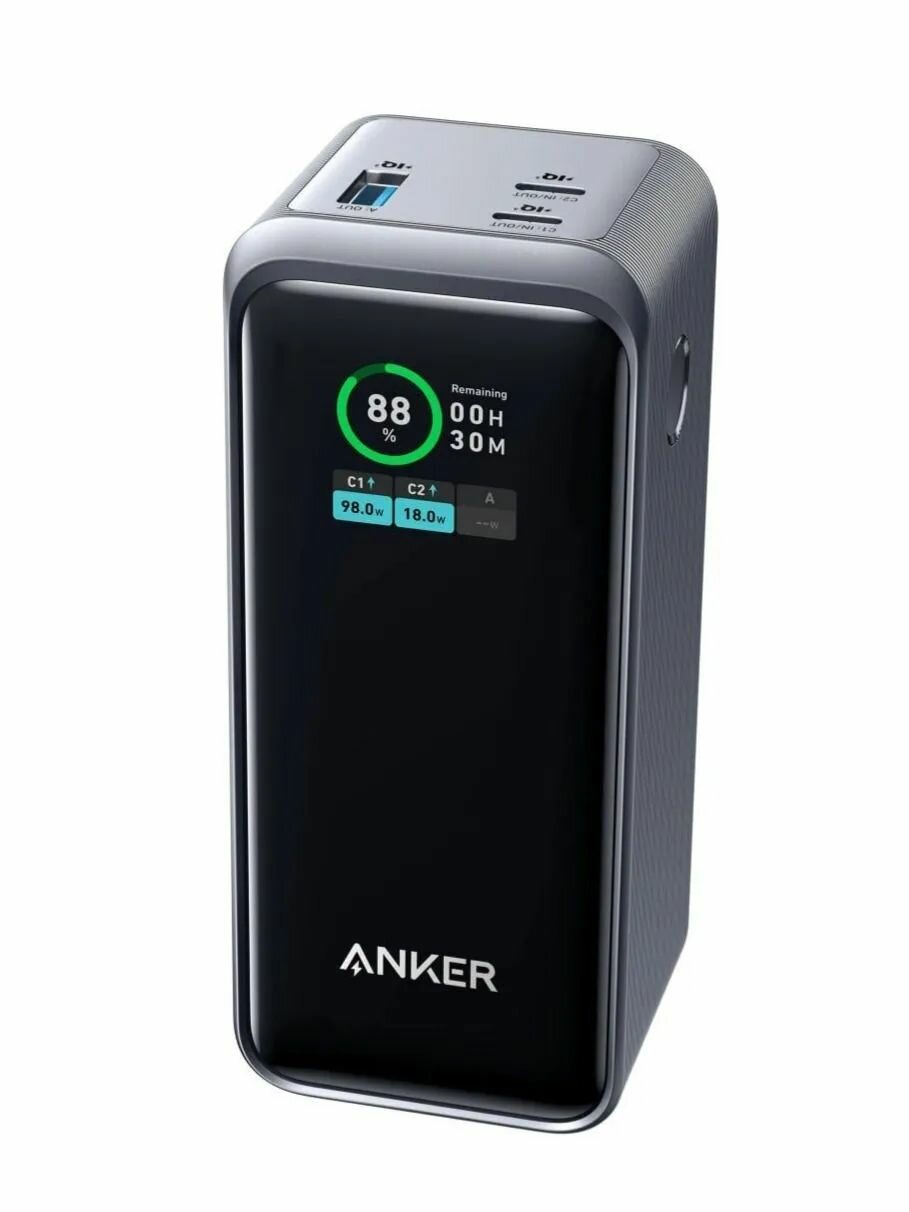 Внешний аккумулятор ANKER Prime 20000mAh 200W, дисплей, быстрая зарядка - серый