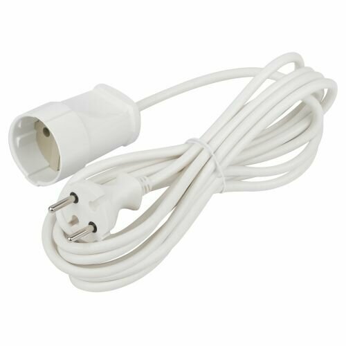 Удлинитель электрический ЭРА UX-1, 5 метров, 6А, 1300 Вт, белый