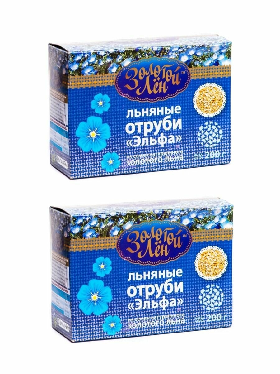 Отруби льняные "Эльфа"Золотой лен" 200 г. 2 шт