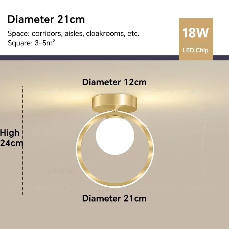 Современный светодиодный светильник для прохода, белый стеклянный шар, потолочный светильник для спальни, входа, ванной комнаты, лестницы, декора балкона, освещение, люстра, блеск