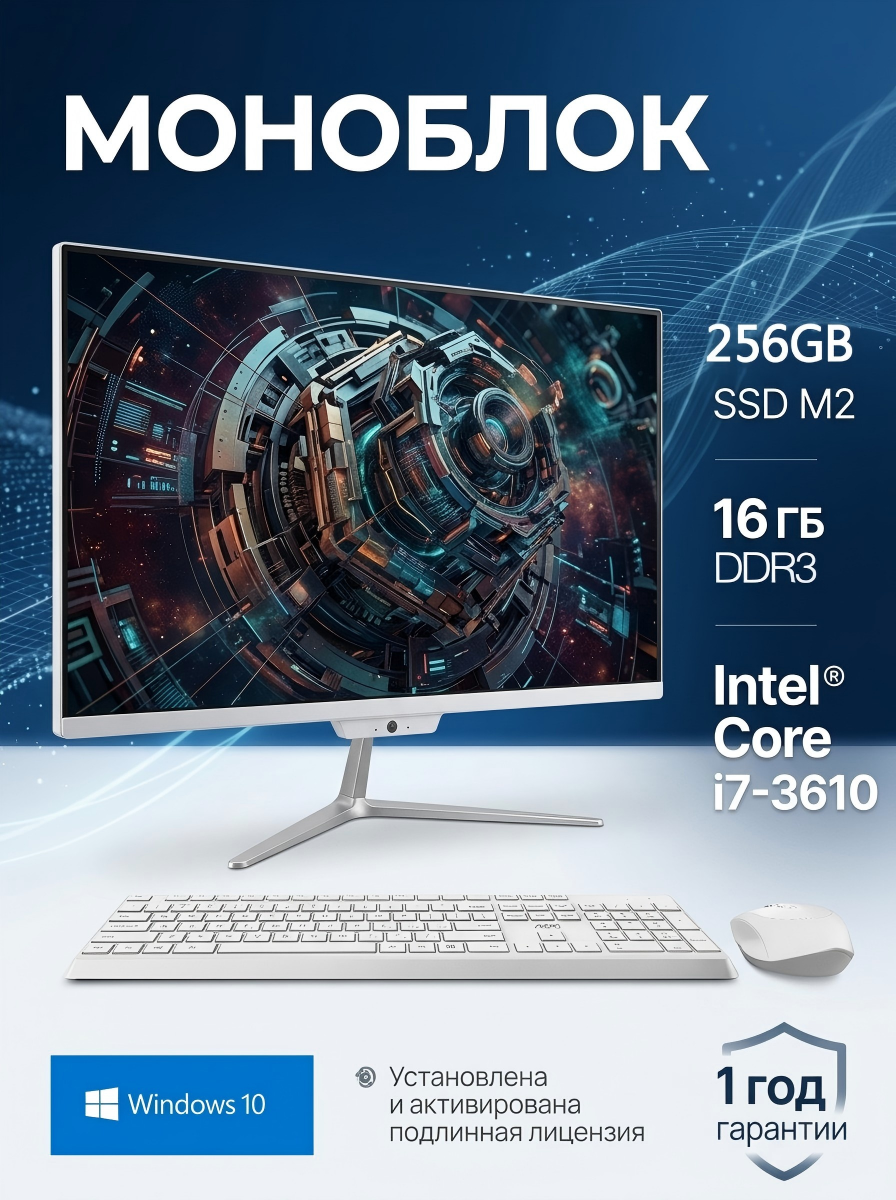 27" Моноблок (Intel Core i7-3610QM, RAM 16 ГБ, SSD 256 ГБ, Intel HD Graphics , Windows 10 Pro), Русская раскладка