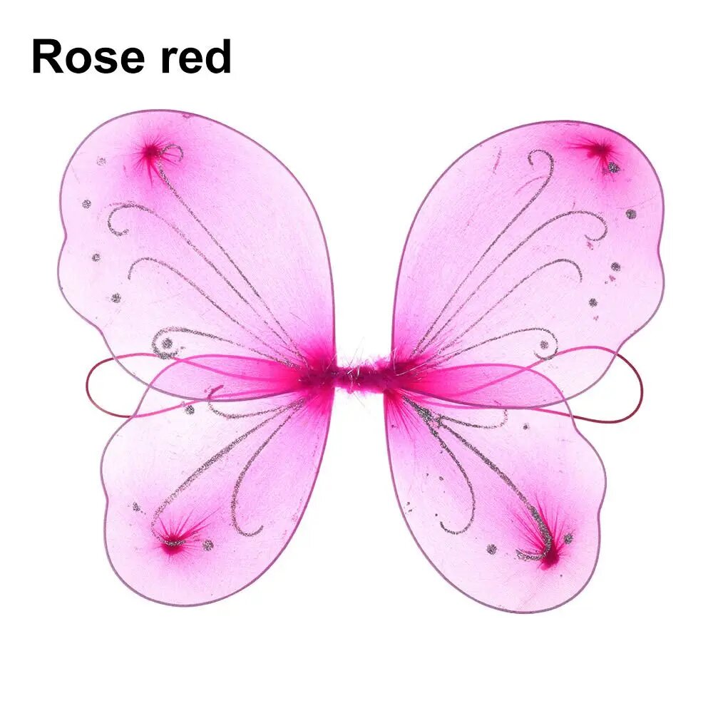 Детские шелковые крылья бабочки Розовый, rose red