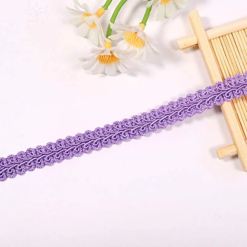 Кружевная лента полиэстер 12 мм 2/4 ярда Фиолетовый, purple, 12mm 2yards