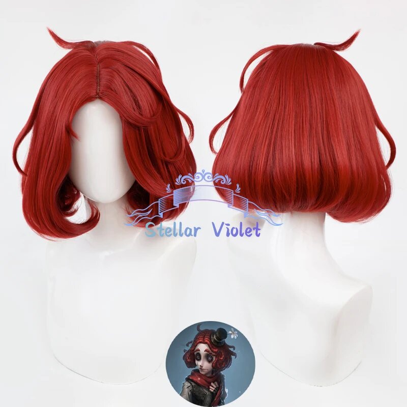 Парик Game Identity V, плачающий клоун, Джокер, парики для косплея, костюмы для косплея, 38 см, темно-красный плаковый клоун, синтетические парики, вечеринка на Хэллоуин