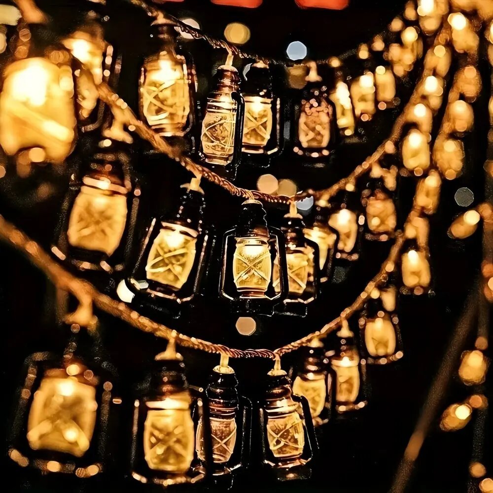 Светодиодная гирлянда фонариков 3м 20LED, винтаж