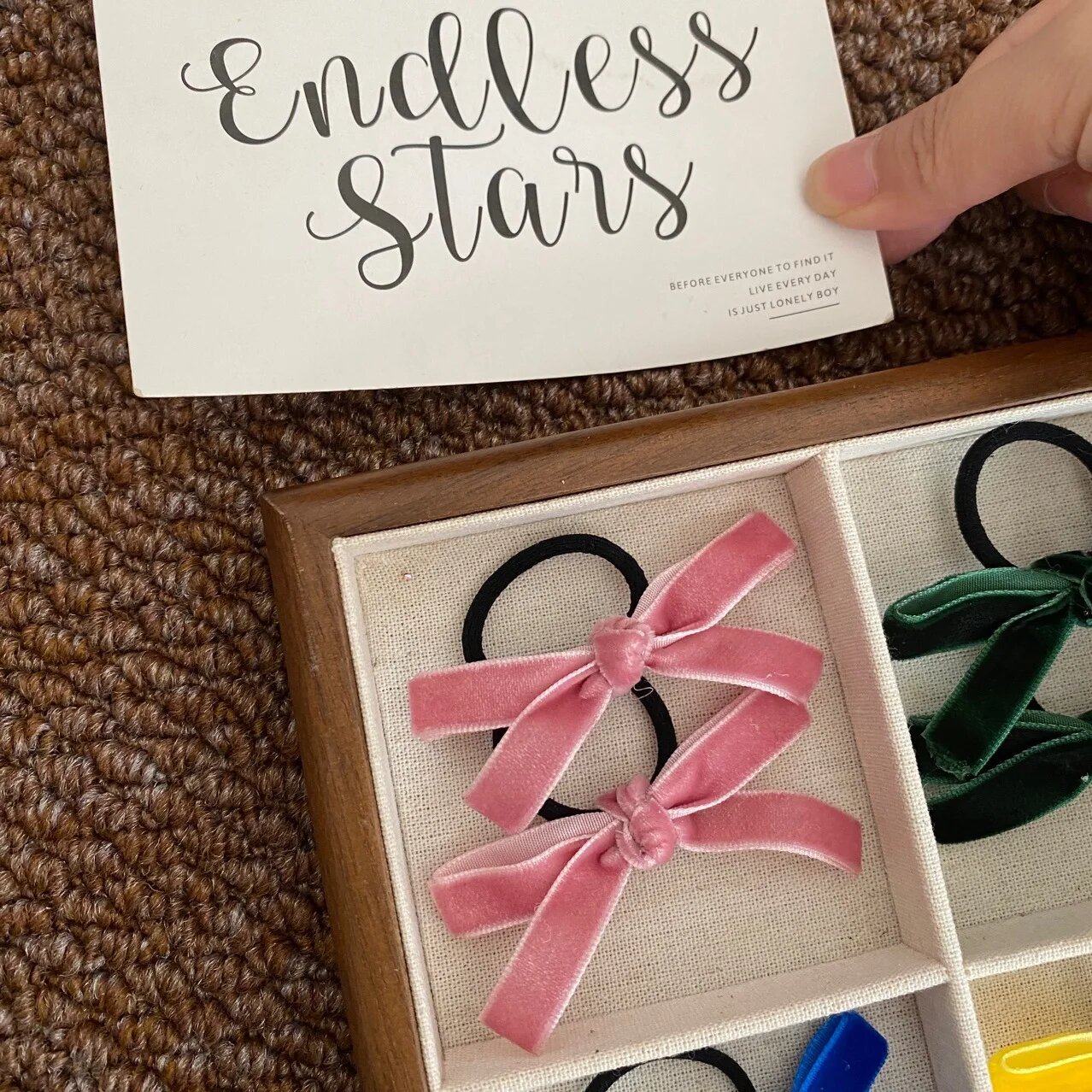 Эластичные резинки для волос с бантом для девочек Красный, red — фото 1