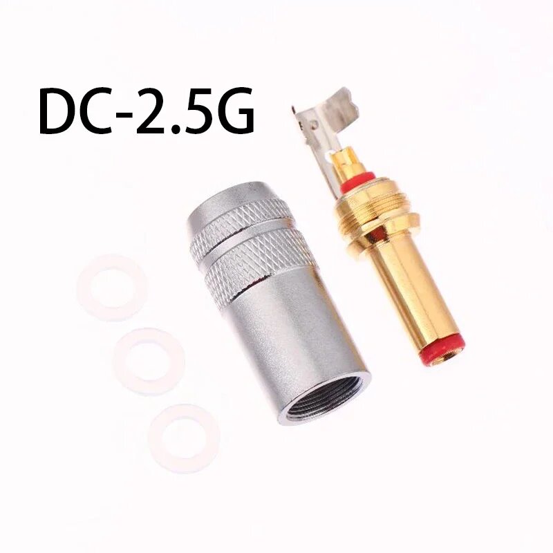 Разъем питания DC 2.5G, медный, позолоченный