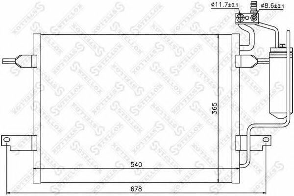 STELLOX Радиатор кондиционера (без осушителя) для Opel Meriva 1.4-1.8/1.7DTi 03>