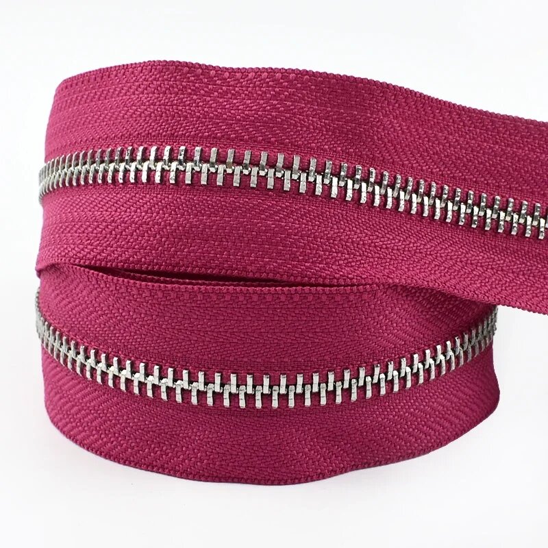 Металлические молнии #5, 1/3/5 ярдов HotPinkSilver, 5Yards