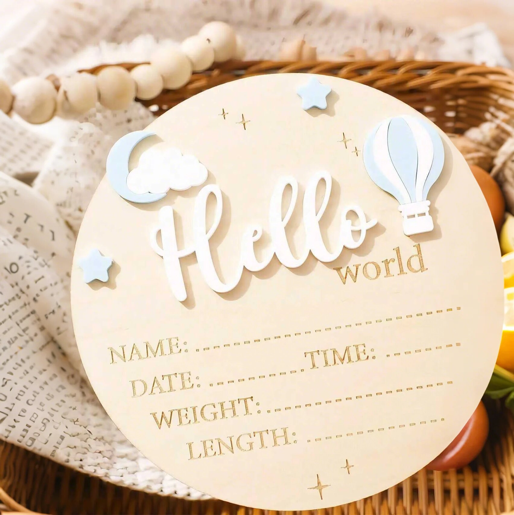 Ylsteed синяя табличка "Hello World" для фотосессии новорожденных Clear