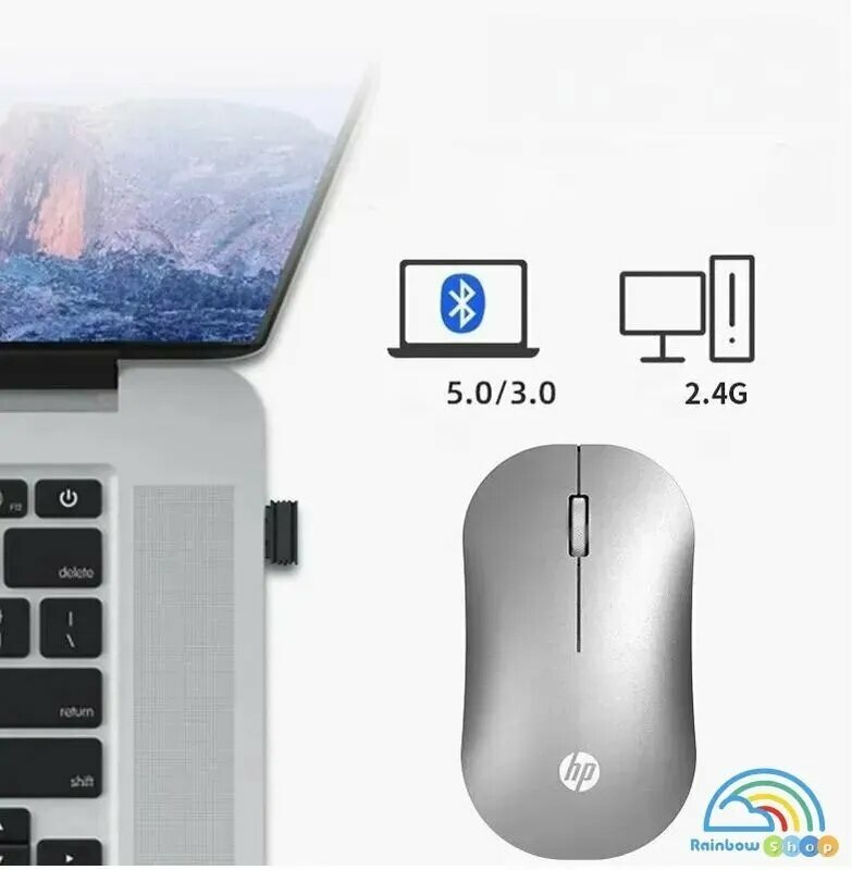 Мышь беспроводная Беспроводная мышь HP DM10, серый