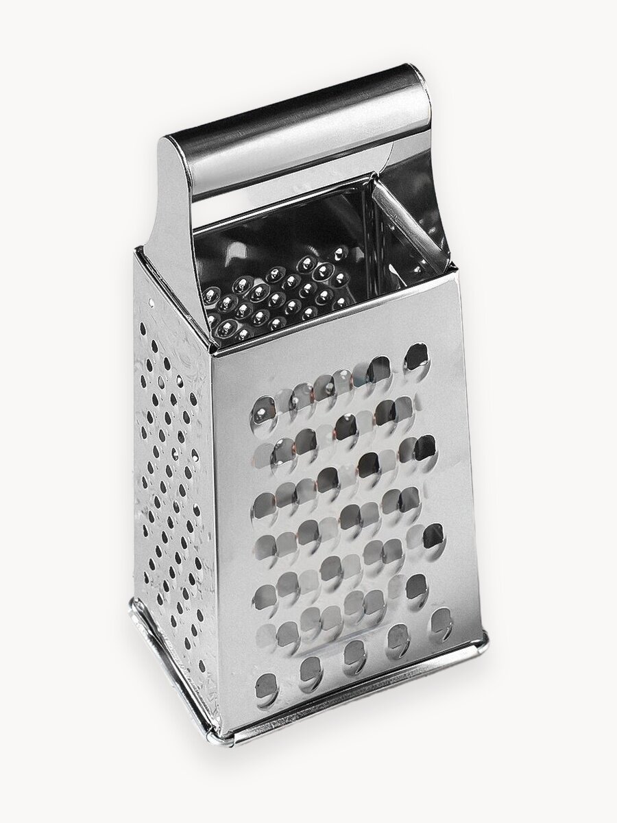 Тёрка четырёхгранная Доляна «Металлик», 9×7×19 см, цвет хромированный