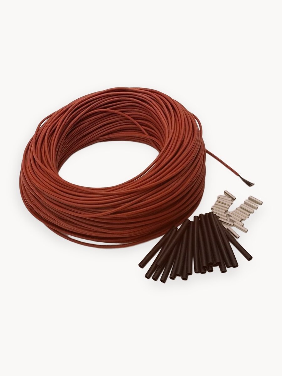 Греющий кабель 30 метров 33 Ом/м диаметр 3мм луженные гильзы