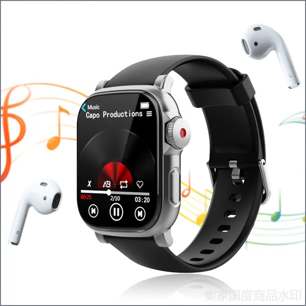 MP3-плеер-часы спортивные с Bluetooth 5.4, сенсорный дисплей 2,01 , 8 ГБ памяти