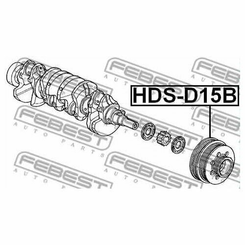 Шкив коленвала Febest HDSD15B для Honda Civic V, VI, CR-X III