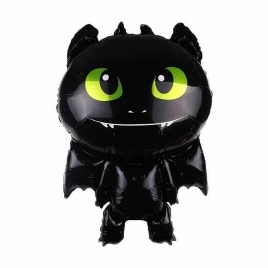 Воздушный шар с гелием черный дракон Беззубик