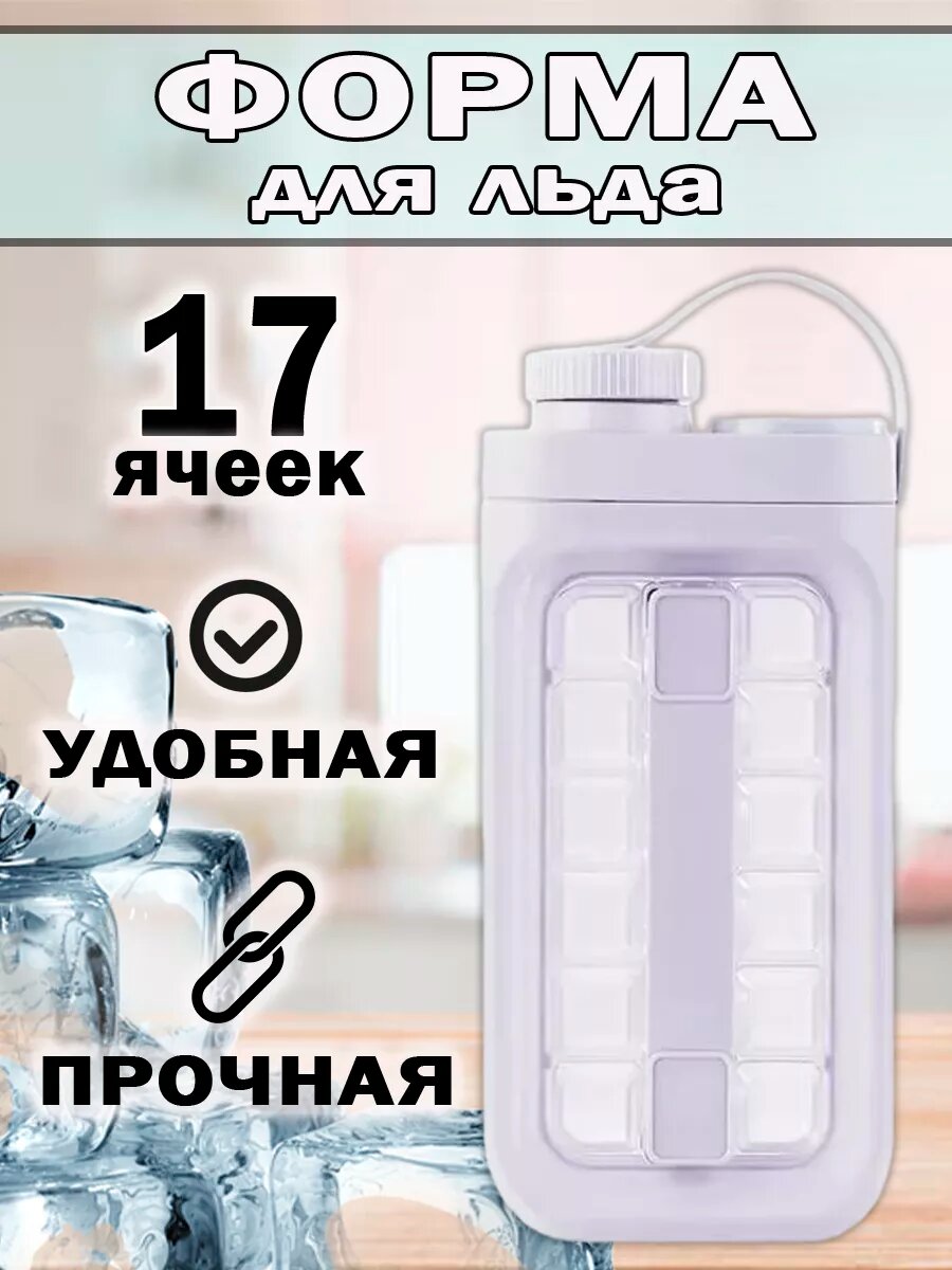 Форма для льда силиконовая бутылка с крышкой