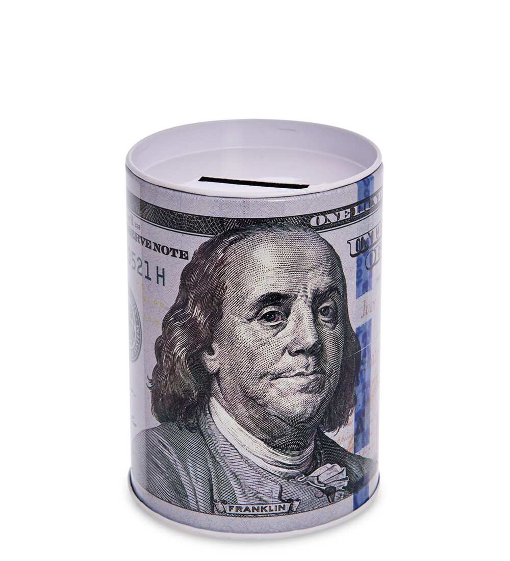 Металлическая копилка 100 Долларов 12см A2170242