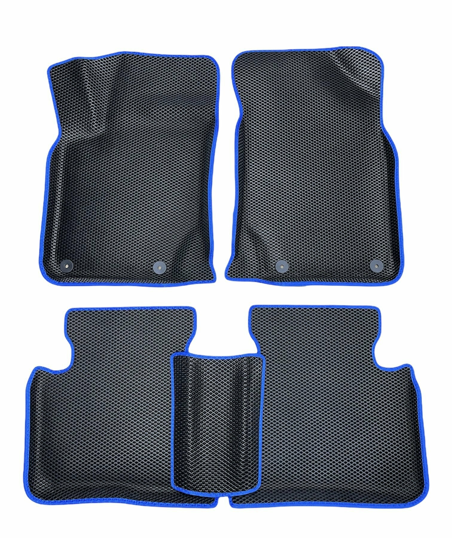 Автомобильные коврики EVA / ЕВА с бортами 3D / 3Д для Volkswagen Golf Mk 4 1997-2006 Фольцваген Гольф 4 / черный(ромб)-синий