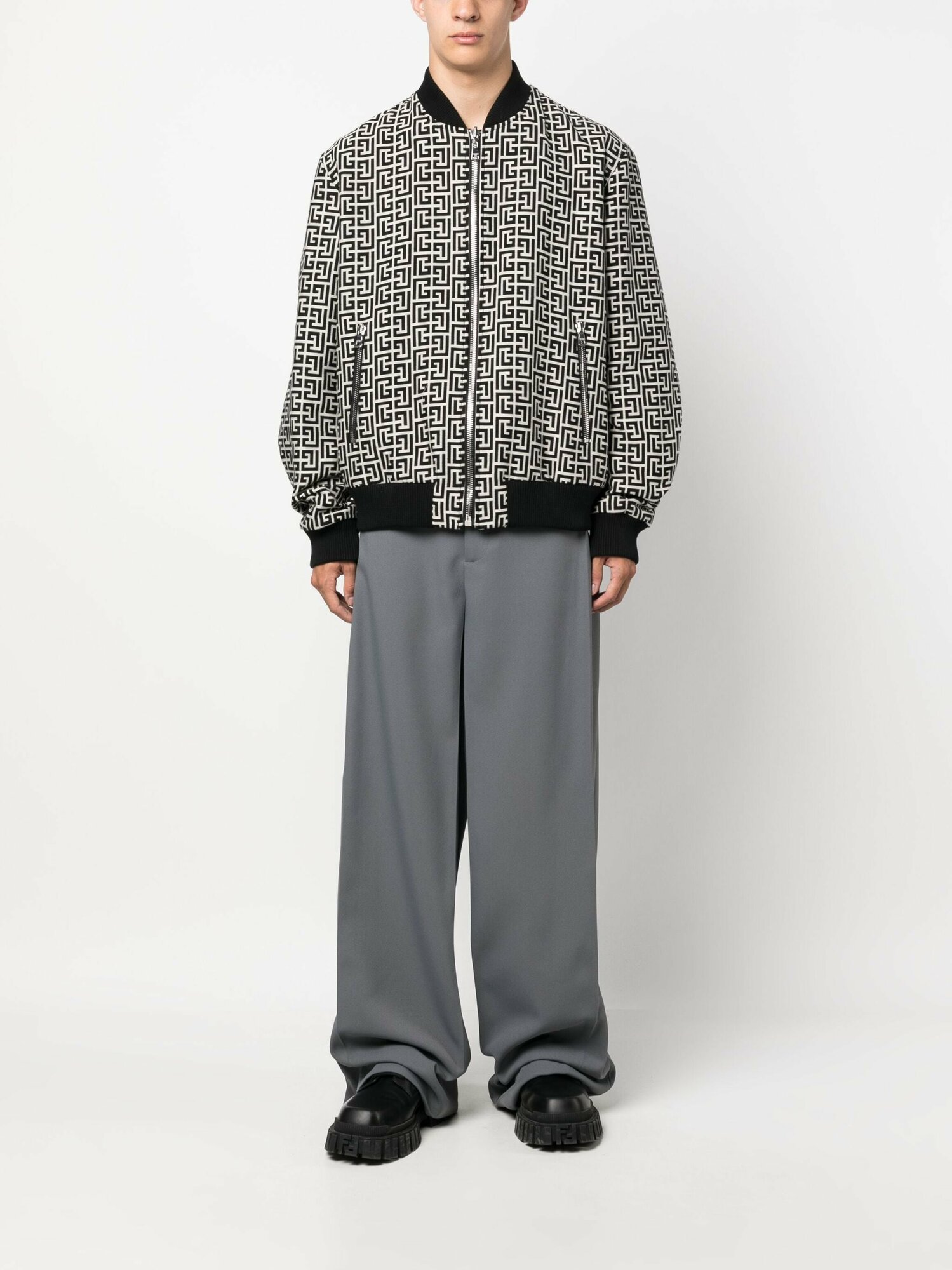 Куртка BALMAIN, размер 48, black/black — фото 1