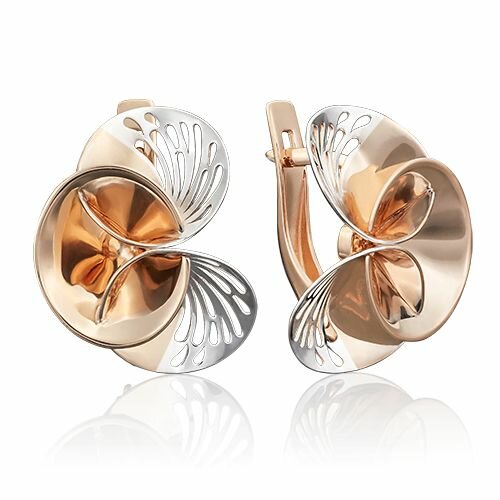 Серьги PLATINA, красное золото, 585 проба