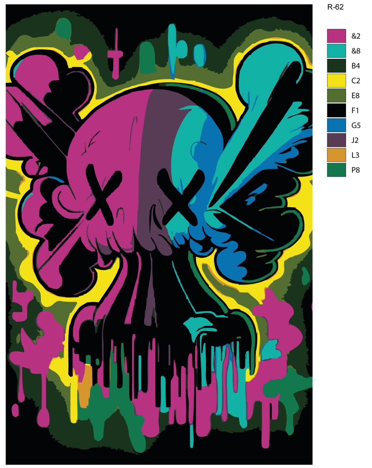 Картина по номерам BRUSHES-PAINTS "Bearbrick" R-62 70x110 см