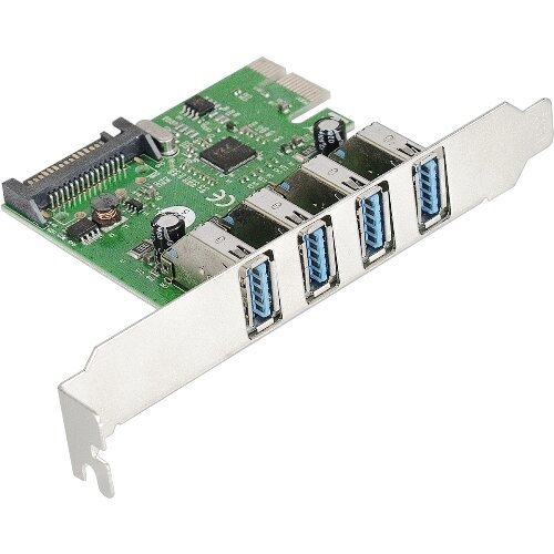 PCI-E/USB3.0 4 порта A 5 Гб*сек ExeGate EXE-314 чип VL805