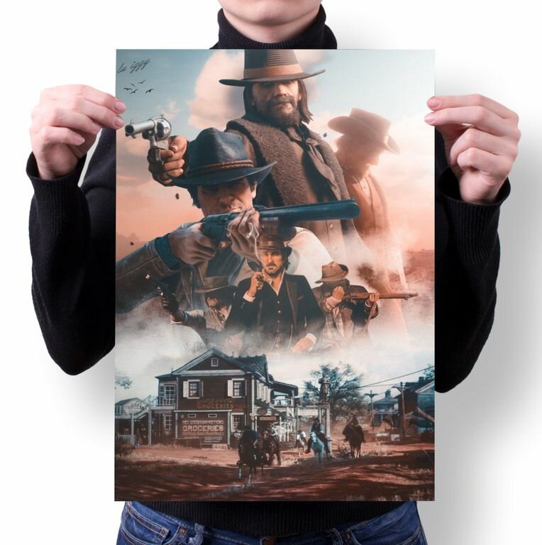 Плакат RED DEAD REDEMPTION 2, РЕД деад редемптион 2 №3, А4